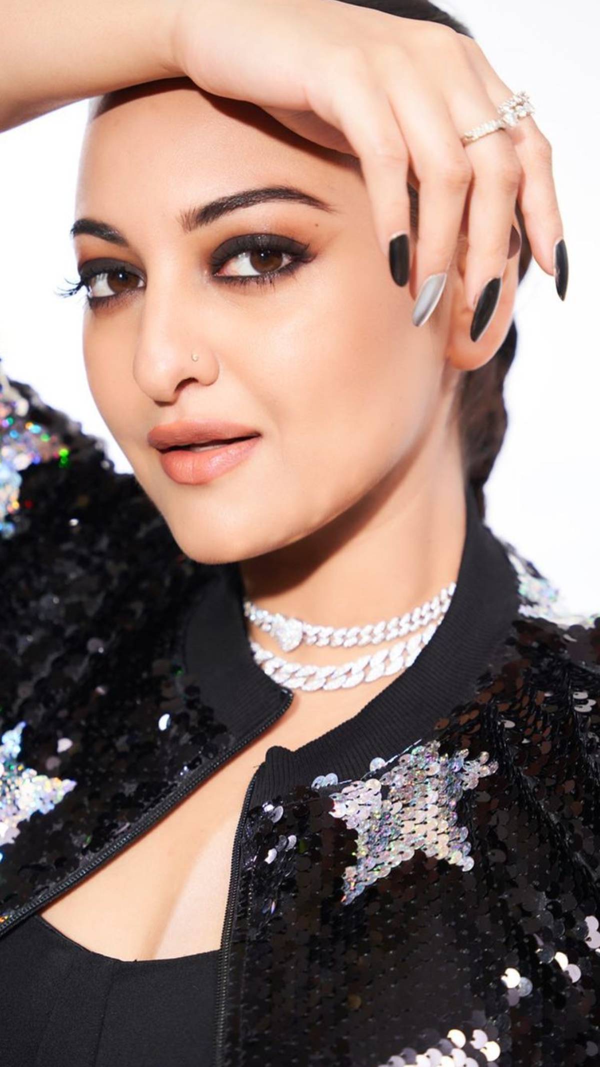 Sonakshi Sinha Looks Glamorous In Green Ruched Dress With Thigh High