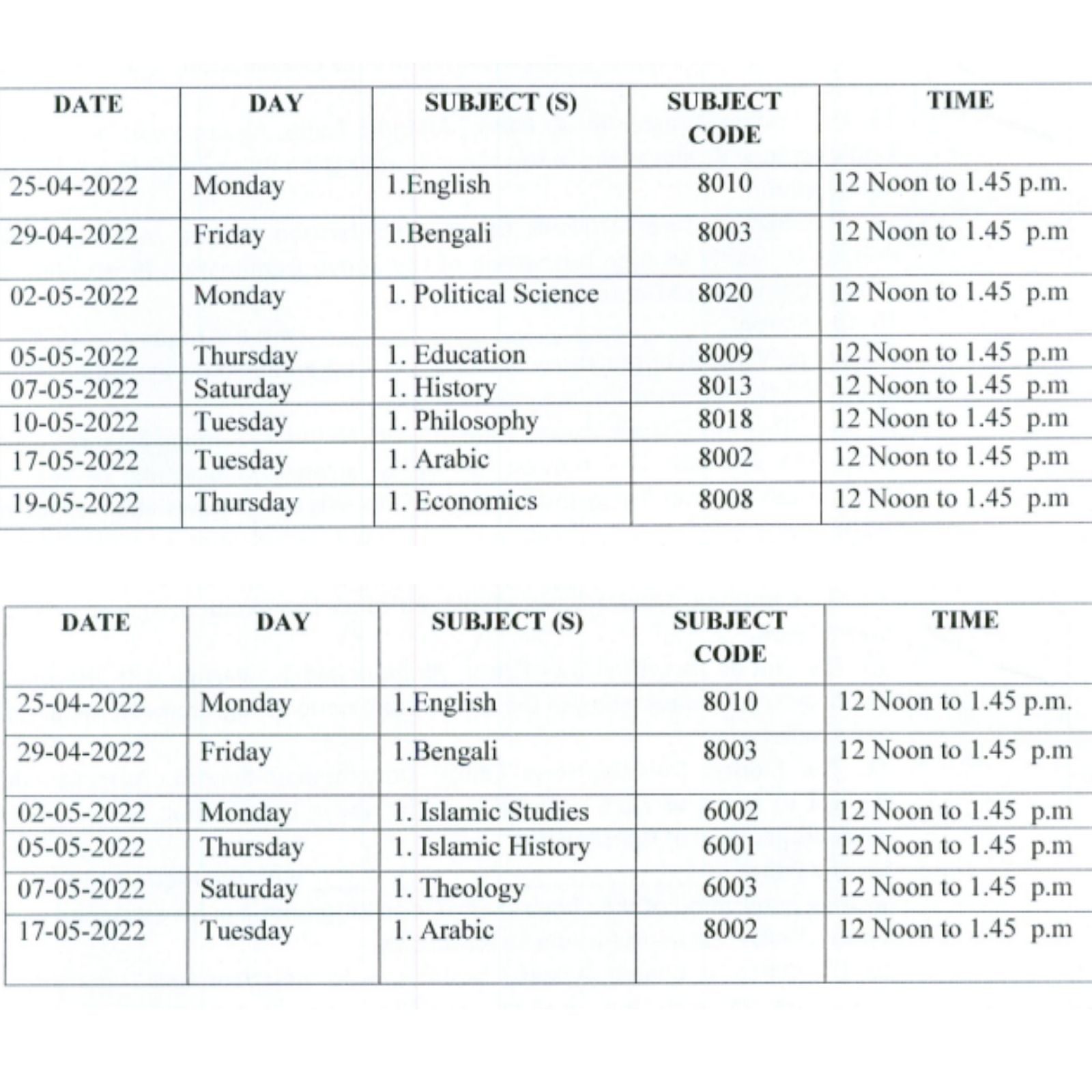 Tripura Board 10th, 12th Term II Exam from April 18, Detailed Date ...