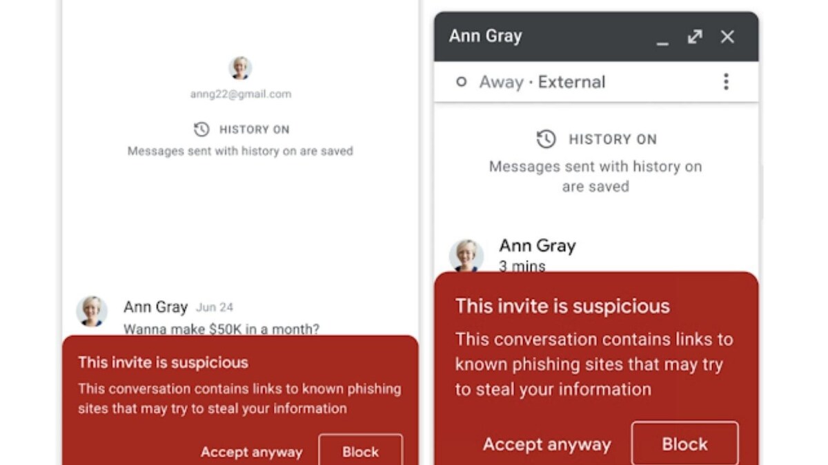 Google Chat Is Warning Users Against Phishing Attacks Through New ...