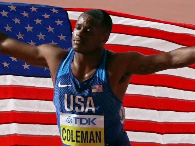 World champion Christian Coleman Wins First 100m Race after Doping Ban ...
