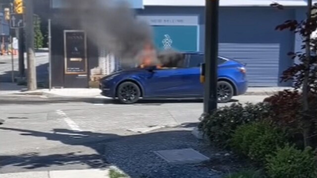 Watch: Tesla Model Y Catches Fire in Canada, Passenger Escapes After ...