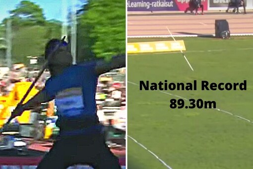 WATCH: Neeraj Chopra Sets New National Record with 89.30m Throw But ... WATCH: Neeraj Chopra Sets New National Record with 89.30m Throw But ...