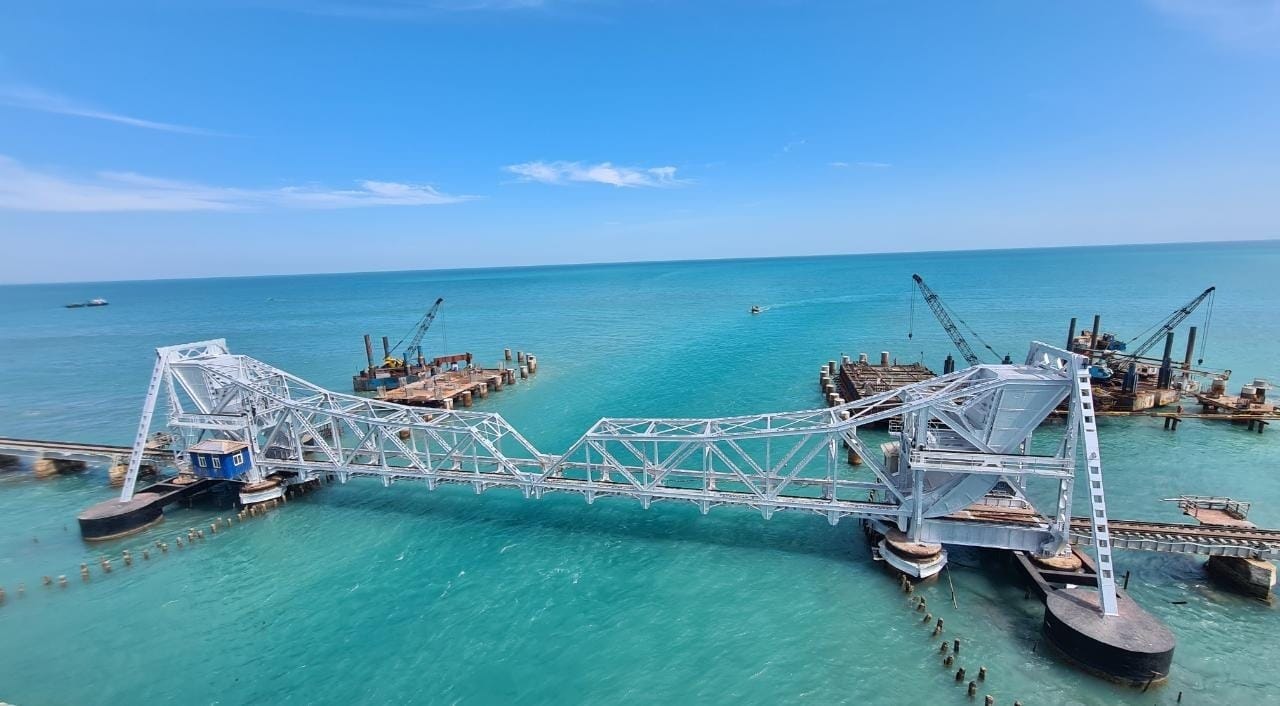 IN PICS: India's First Vertical Lift Railway Sea Bridge at Pamban in ...