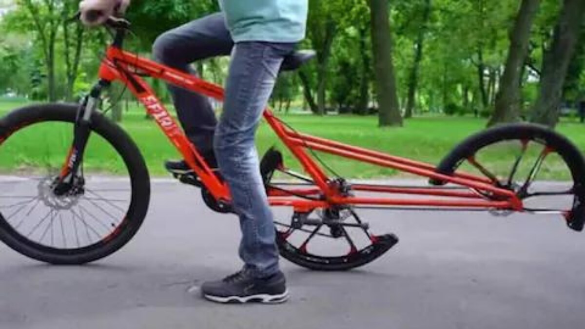 Man Makes Bicycle With Rear Wheel Split In Half But It Works Just Fine ...