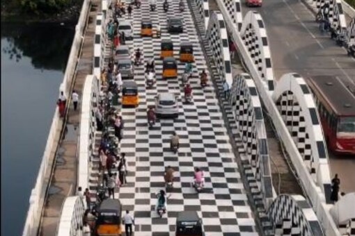 WATCH: Chennai's Napier Bridge Decked Up Like a Chessboard in Surreal ...