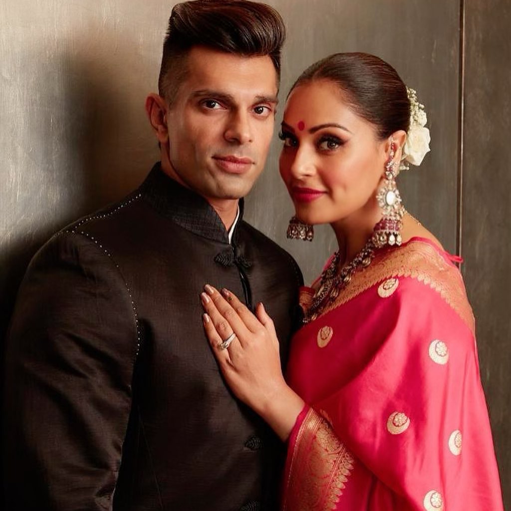 Bipasha Basu And Karan Singh Grover Twin In Black For Their Pregnancy ...