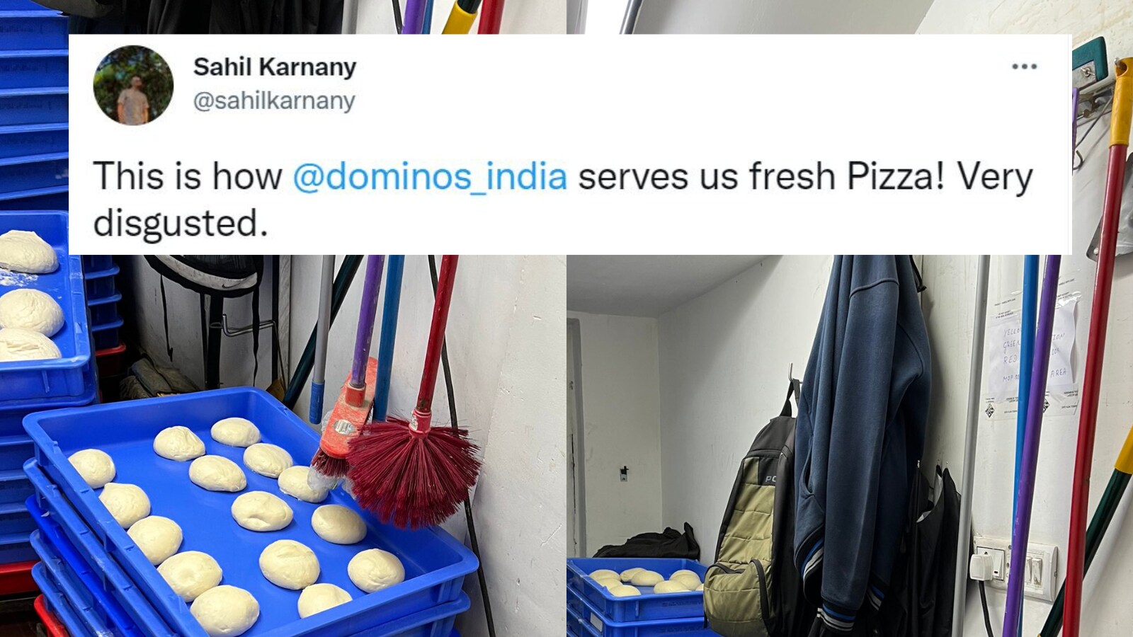 Domino's Responds After Viral Pics Showing Mops Hanging Over Pizza ...