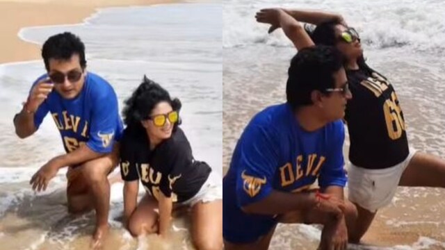 Kavita Kaushik Has the Time of Her Life Goofing Around With Hubby Ronnit Biswas on the Beach ...