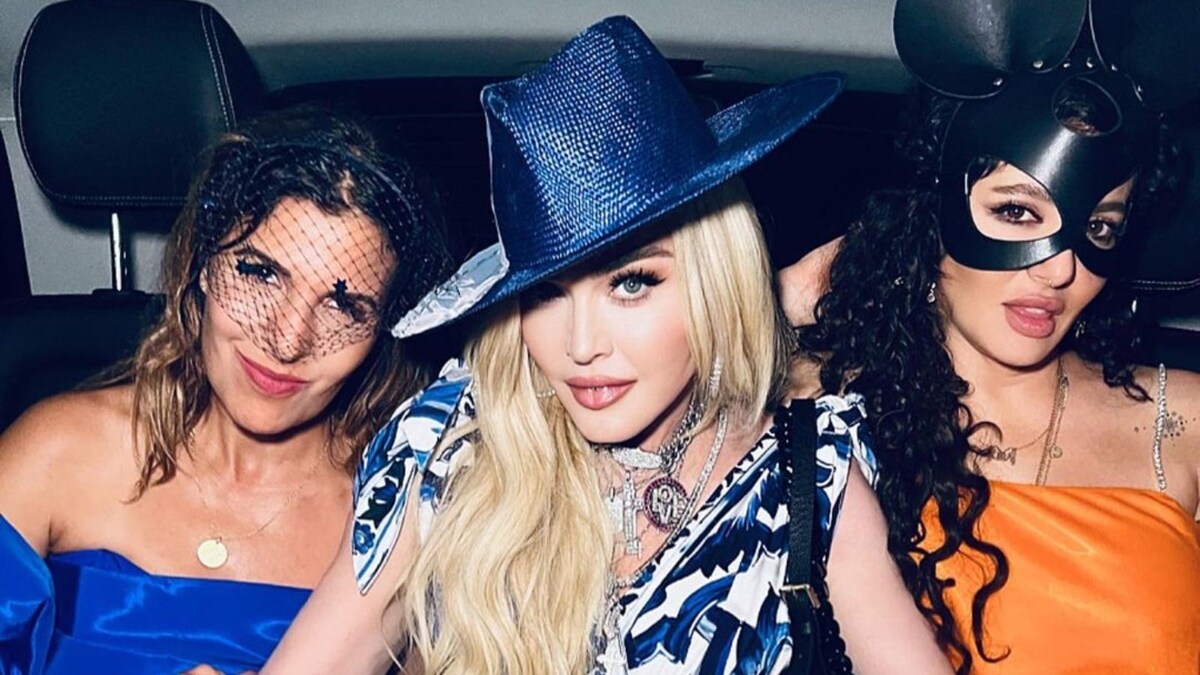 Madonna Passionately Kisses Two Women As She Celebrates 64th Birthday ...
