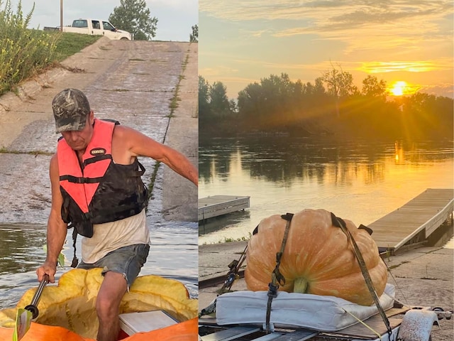 US Man Paddles 61 Kilometre in a Giant Pumpkin Boat On His 60th ...