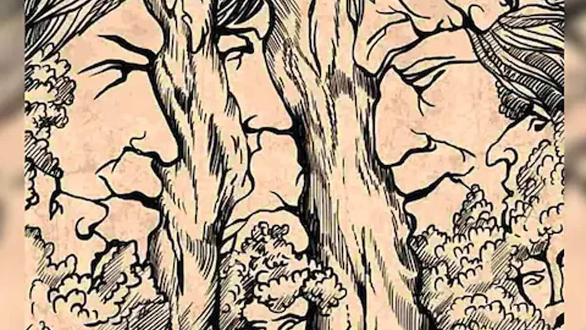 Optical Illusion: 9 Faces Hidden Between Trees, Can You Find Them All ...