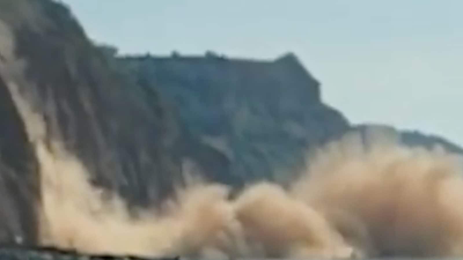 WATCH: Cliff Collapse On UK Beach Due to Scorching Heat, Video Goes ...
