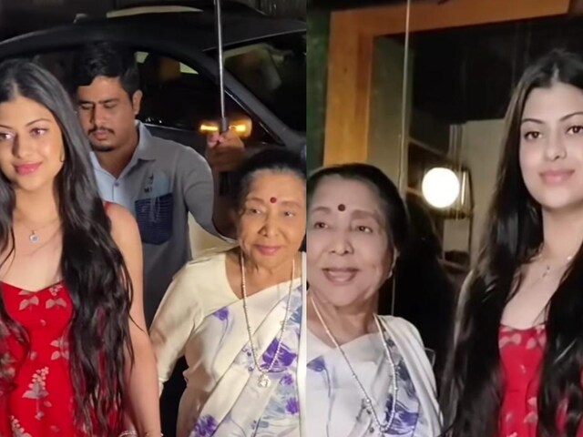 Asha Bhosle Poses With Granddaughter Zanai As They Step Out For Dinner ...