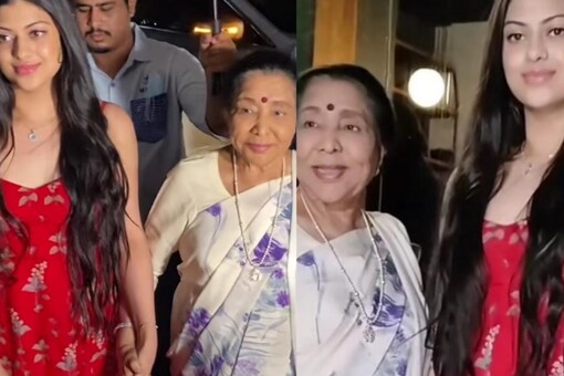 Asha Bhosle Poses With Granddaughter Zanai As They Step Out For Dinner ...