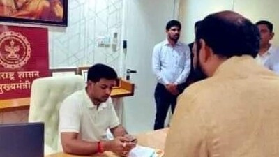 Fresh Sena vs Sena Row: Pic of Shinde's Son on CM Chair Goes Viral ...