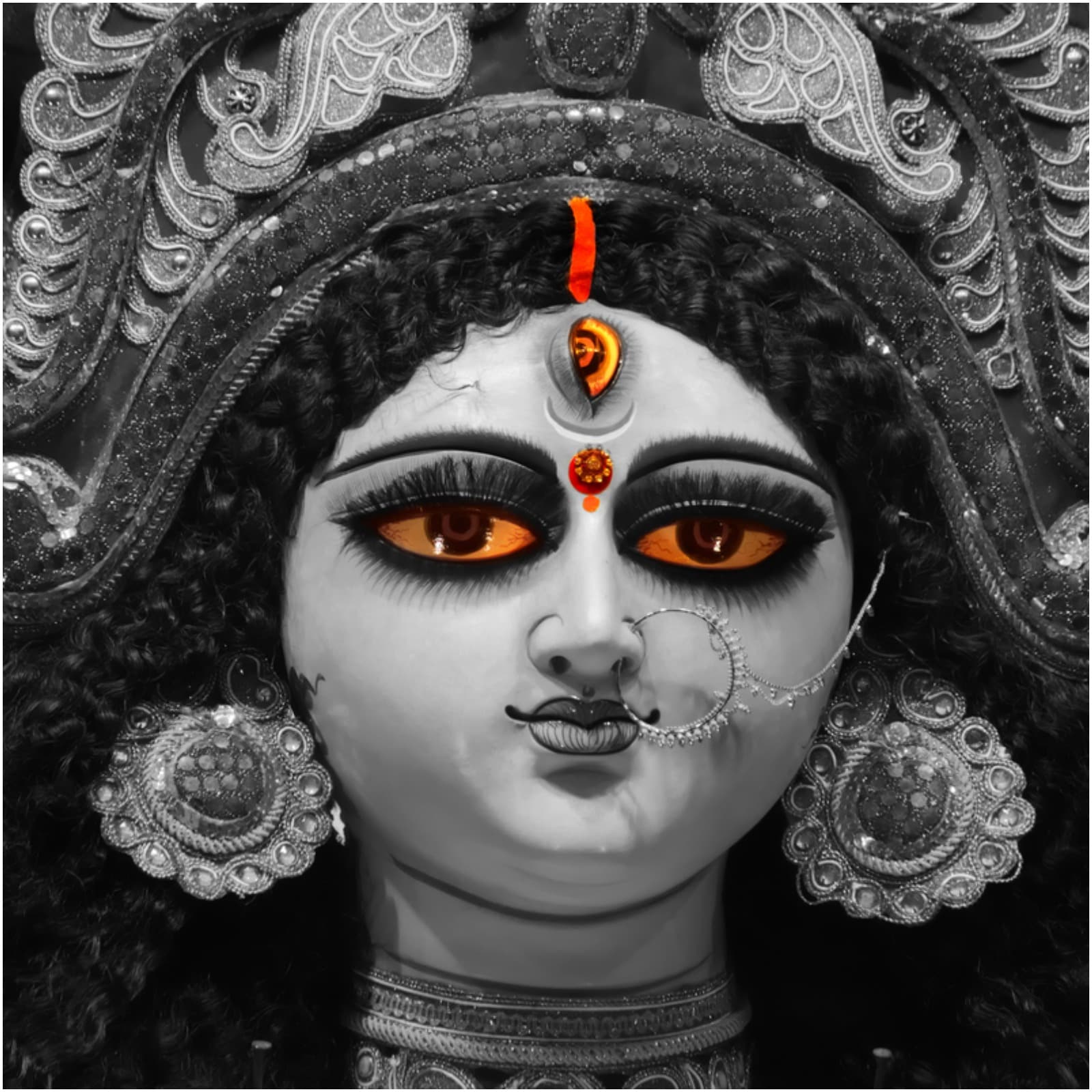 Durga Devi Wallpaper Black And White
