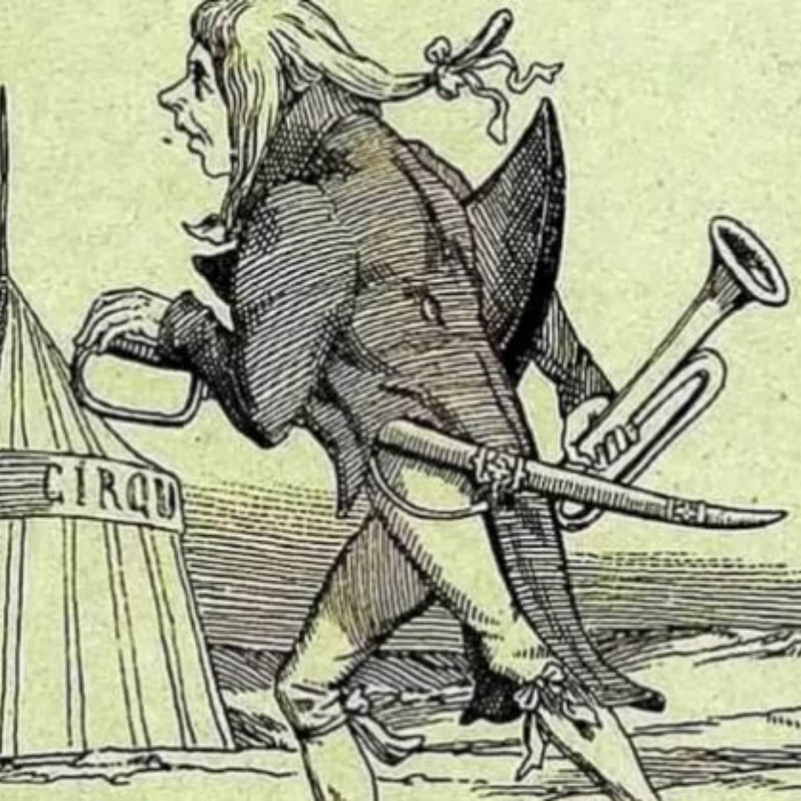 Optical Illusion: Find The Hidden Elephant in Vintage Sketch Of Circus ...