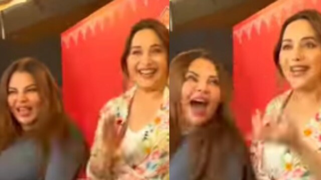 Rakhi Sawant Proves to Be a Madhuri Dixit Fan, Does Her Own Version of ‘Ek Do Teen’ As She Meets ...
