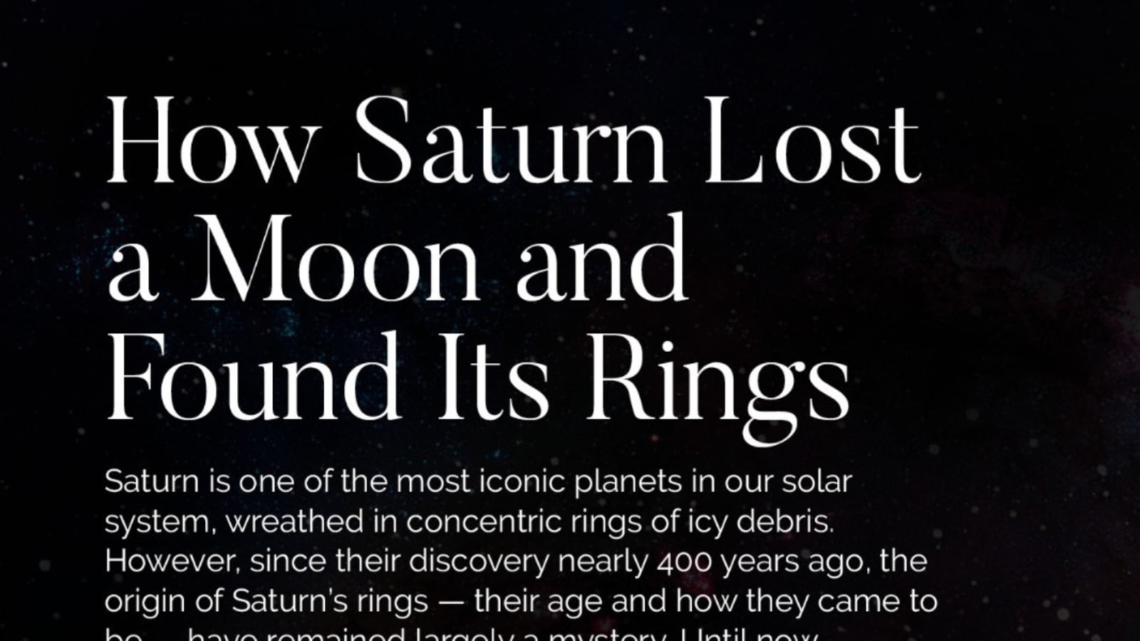 In Photos: How Saturn Lost a Moon and Found Its Rings - News18