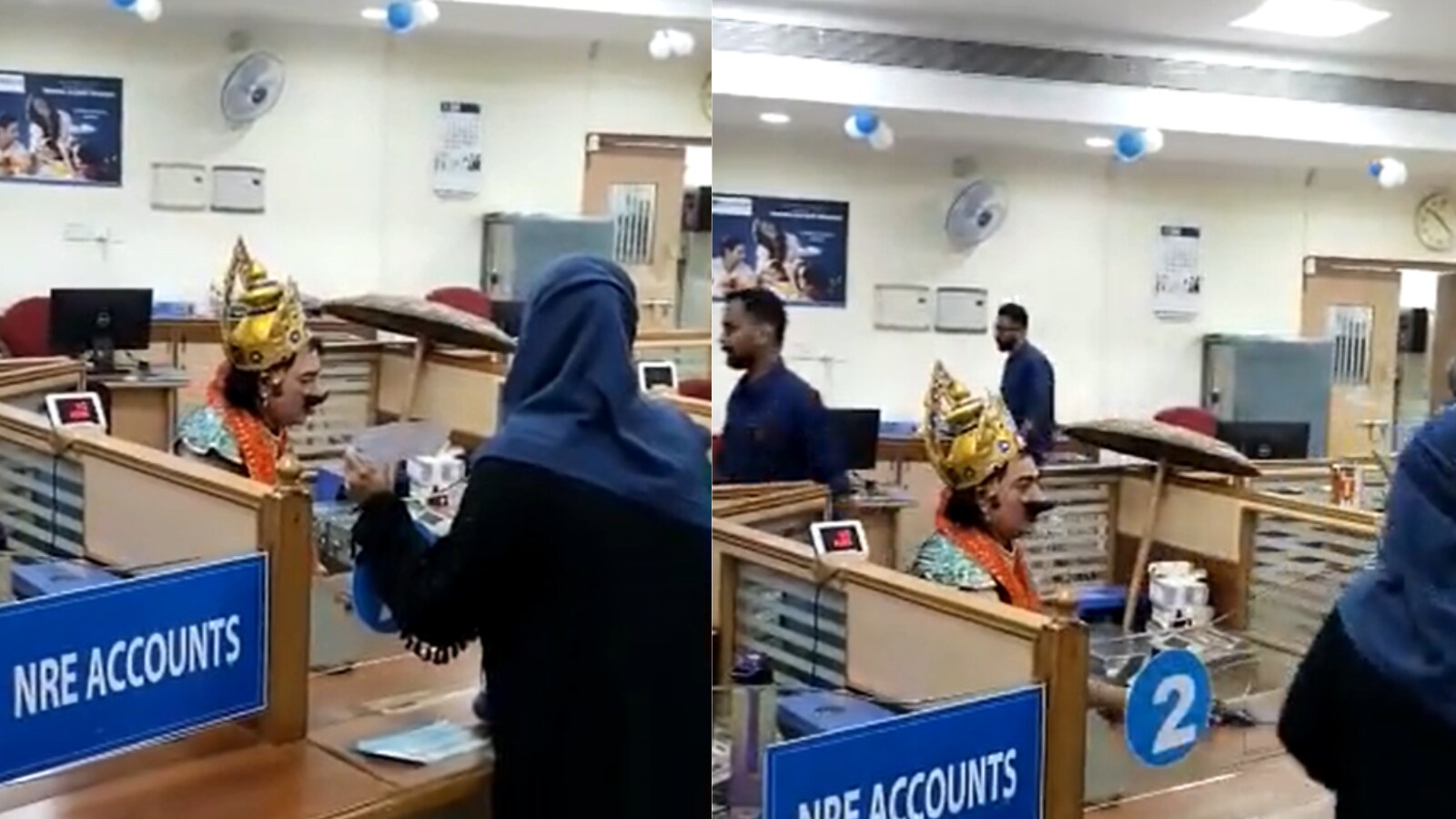 SBI Employee Dresses Up as King Mahabali for Customers on Onam, Video ...