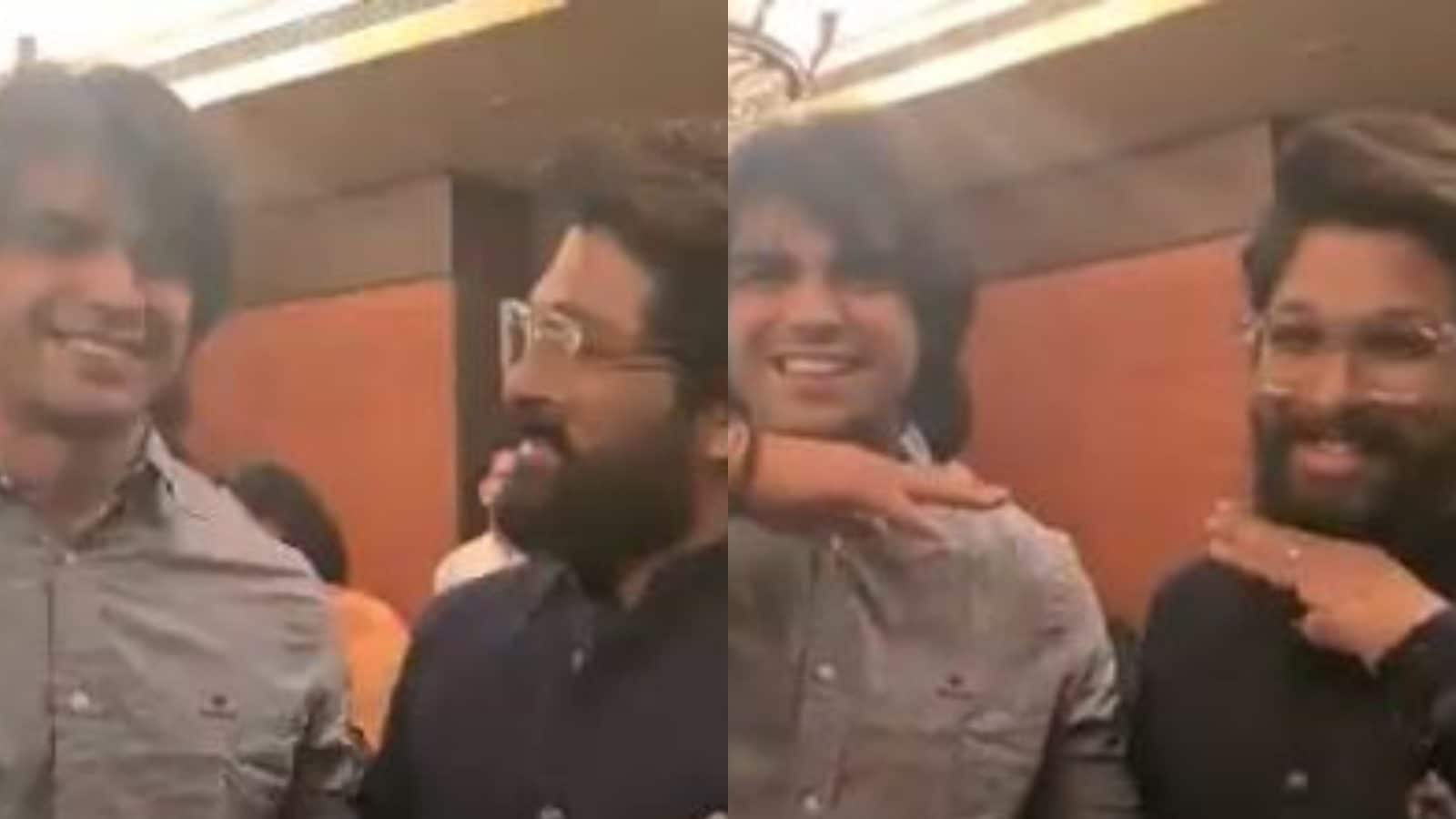 Picture of The Day! Allu Arjun Meets Neeraj Chopra, Does His Iconic ...