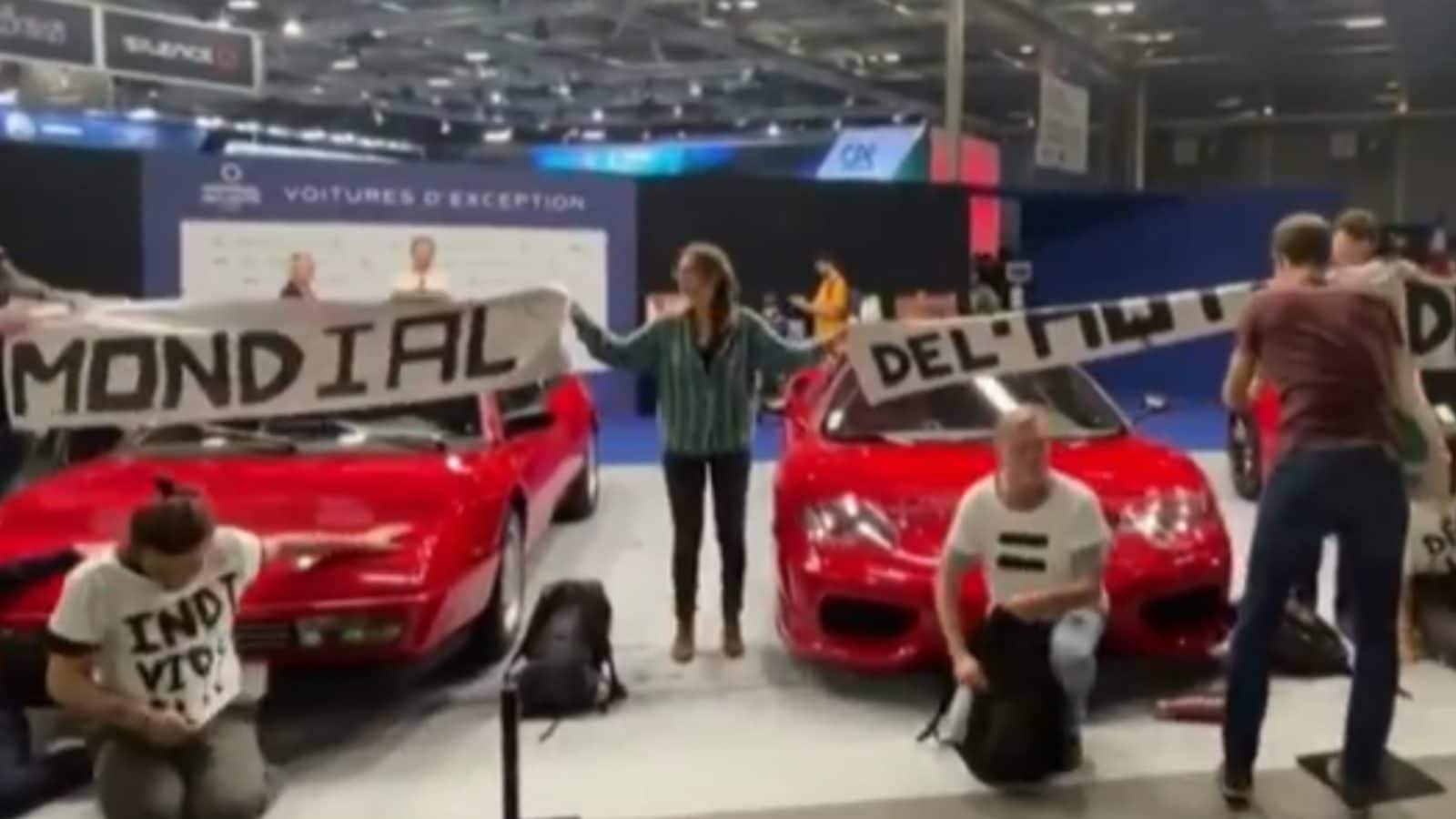 'Environmental Warriors' Vandalise Ferrari Supercars at Paris Motor ...