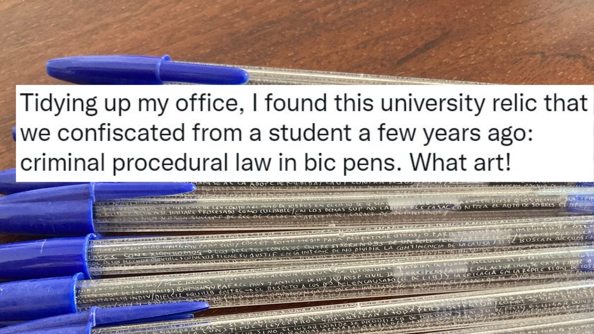 Law Student Carves Notes on Pens to Cheat in Exam, Professor Shares ...
