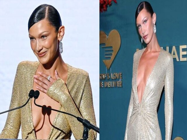 Bella Hadid Shines in a Gorgeous Golden Gown at the 2022 Golden Heart Awards - News18