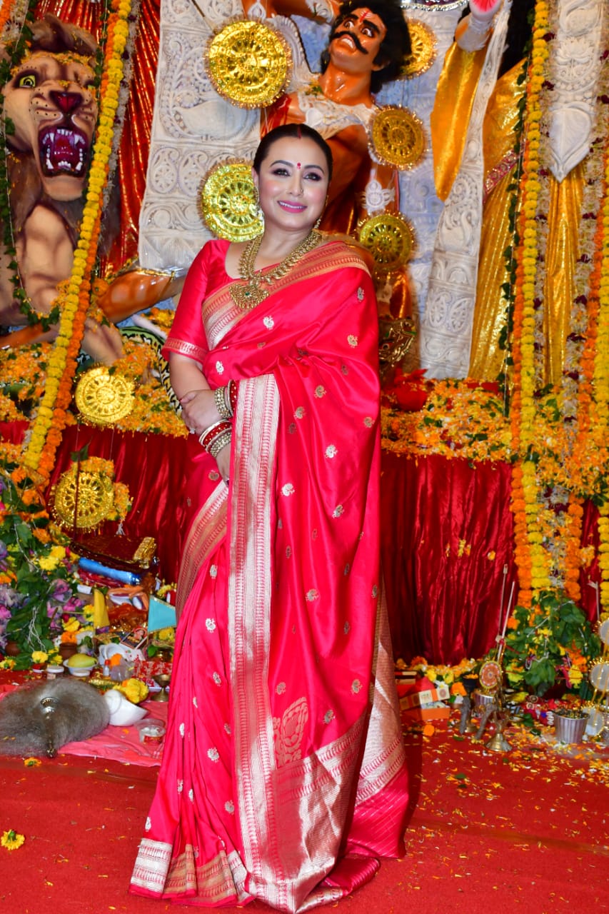 Rani Mukerji Stuns In Red; Rhea Chakraborty, Showik Make Rare Joint ...