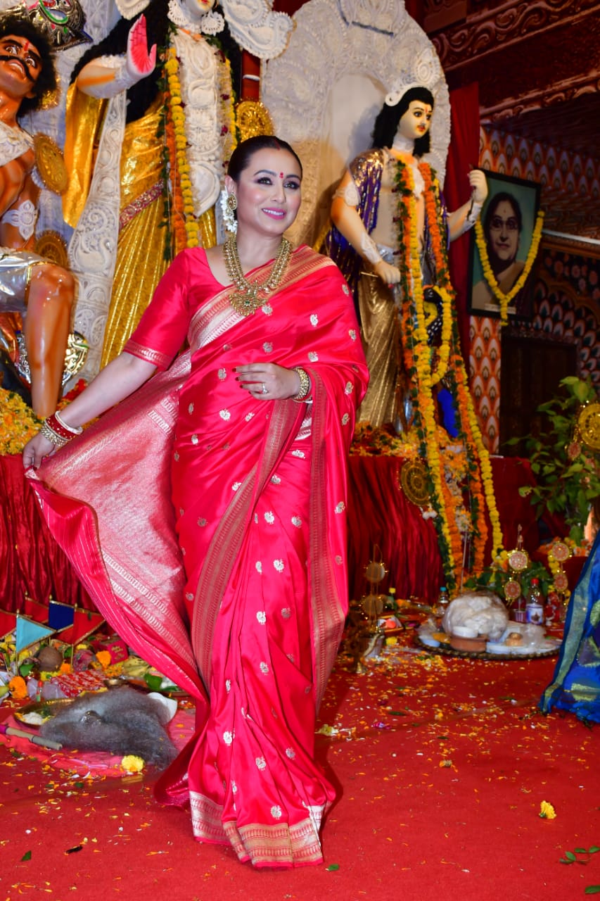 Rani Mukerji Stuns In Red; Rhea Chakraborty, Showik Make Rare Joint ...