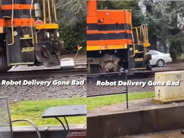 Watch Delivery Robot Crashes Into Train As Censor Fails To Detect It