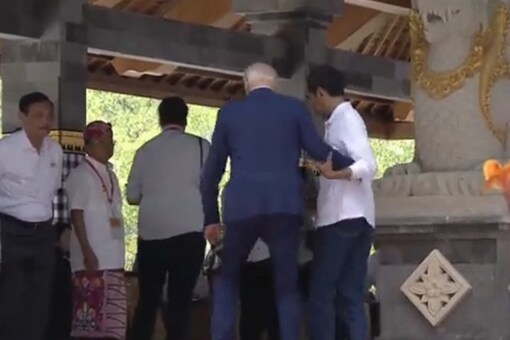 Joe Biden Stumbles on Stairs While Visiting Bali's Mangrove Forest ...
