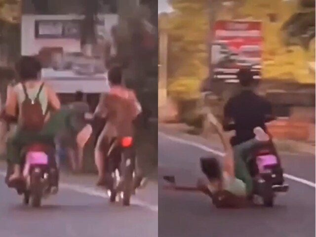 'Instant Karma': Woman Falls Off Bike While Attempting to Kick Another ...