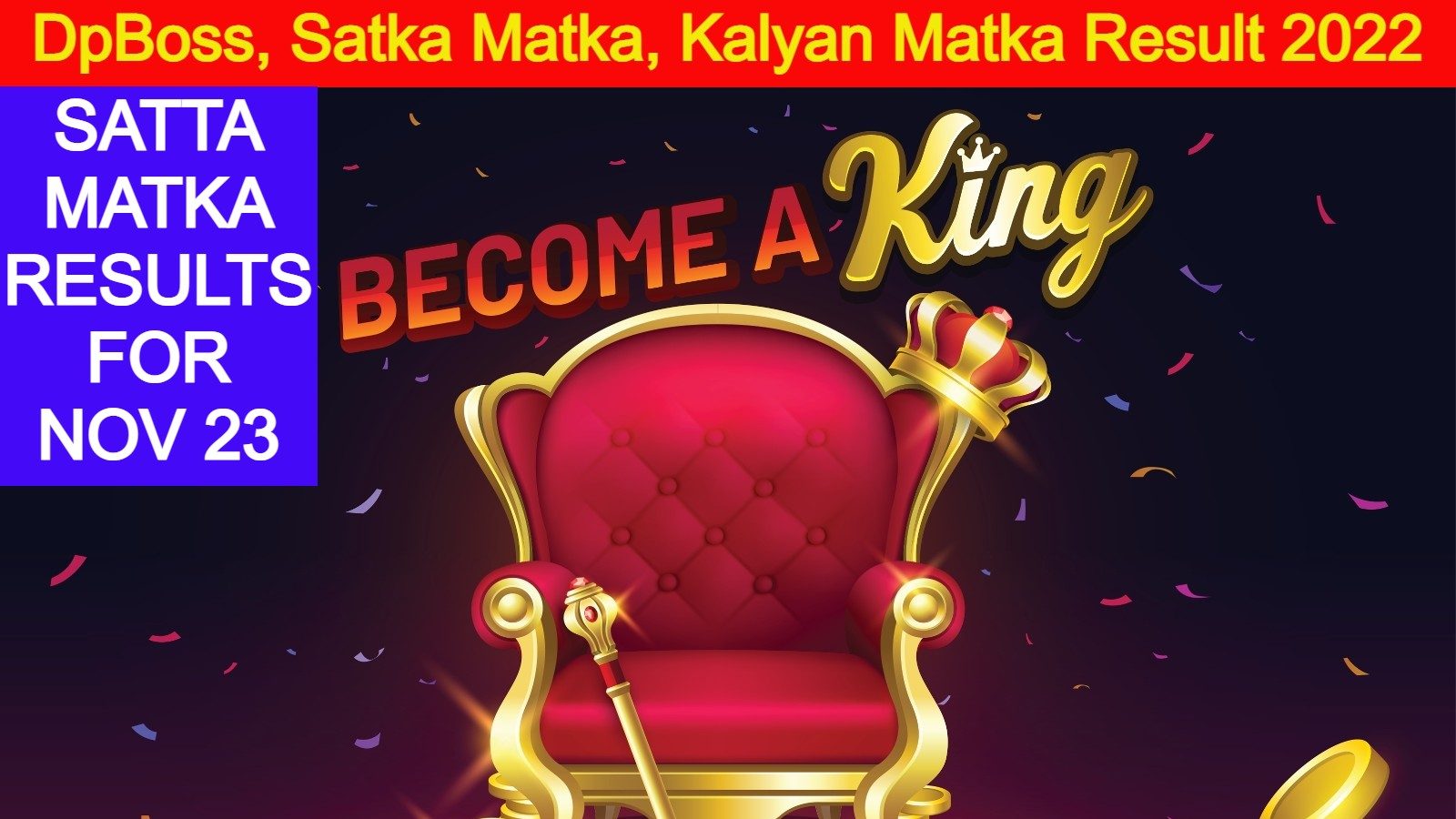 What is DpBOSS? LIVE Updates of Satta Matka Results for 23 November ...