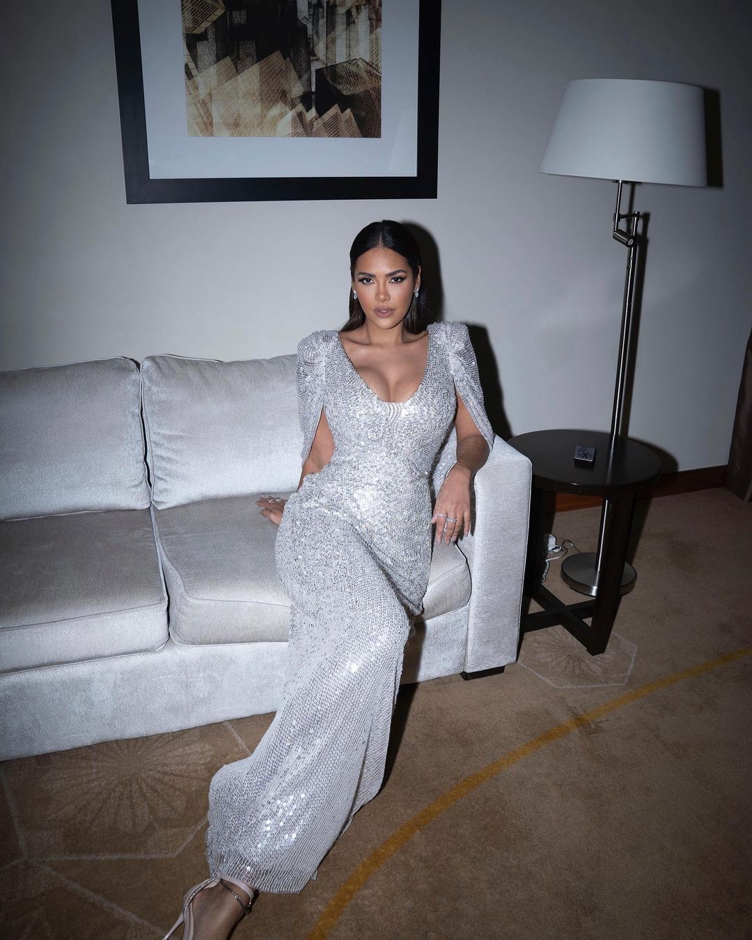 Esha Gupta Raises Temperature In Silver Embellished Bodycon Dress With ...