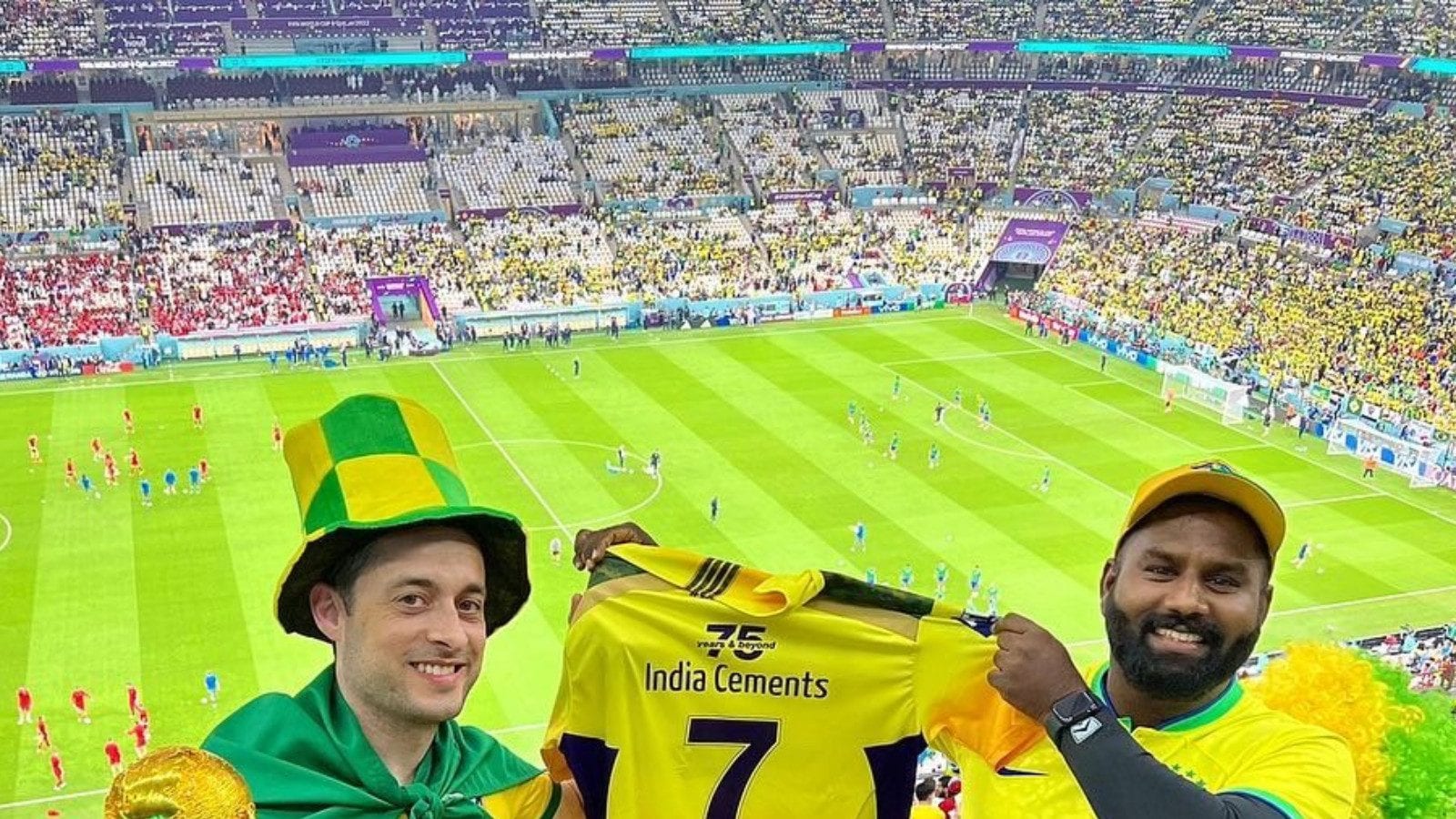 Dhoni's Unstoppable Craze Reaches FIFA World Cup, Fan Flaunts CSK ...