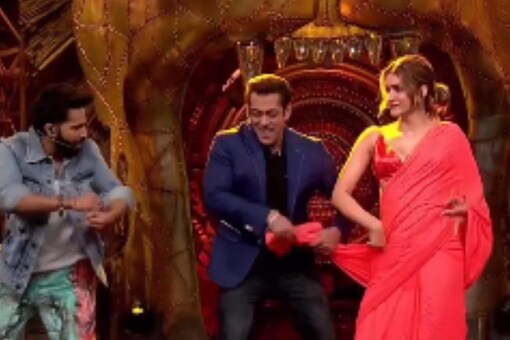 Salman Khan Learns Thumkeshwari Hook Step With Varun Dhawan And Kriti ...