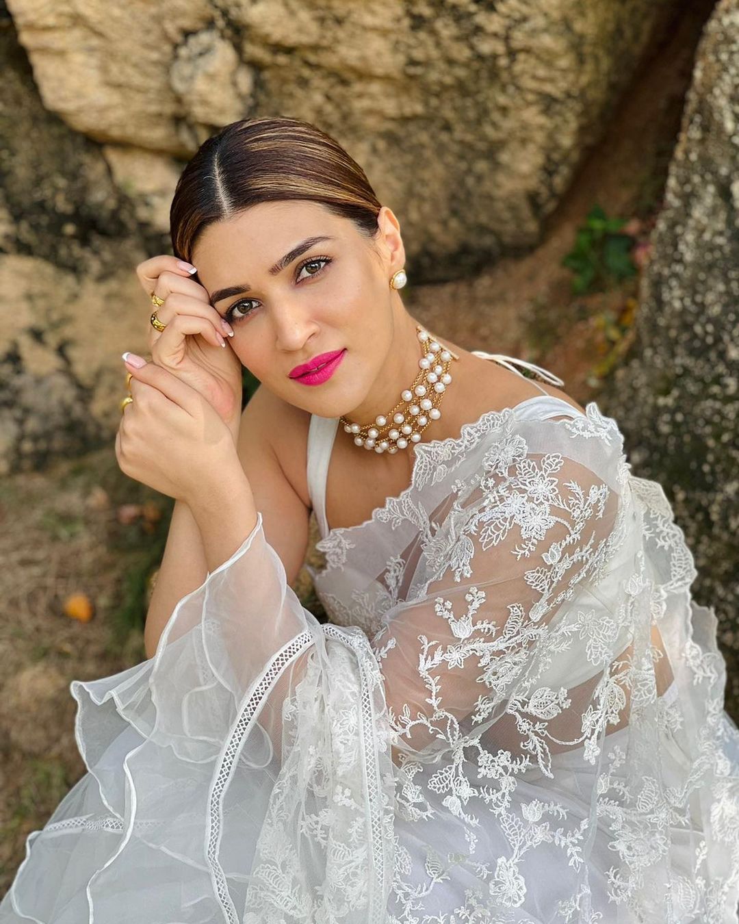 Kriti Sanon Is A Sight For Sore Eyes In Sheer White Ruffled Saree ...
