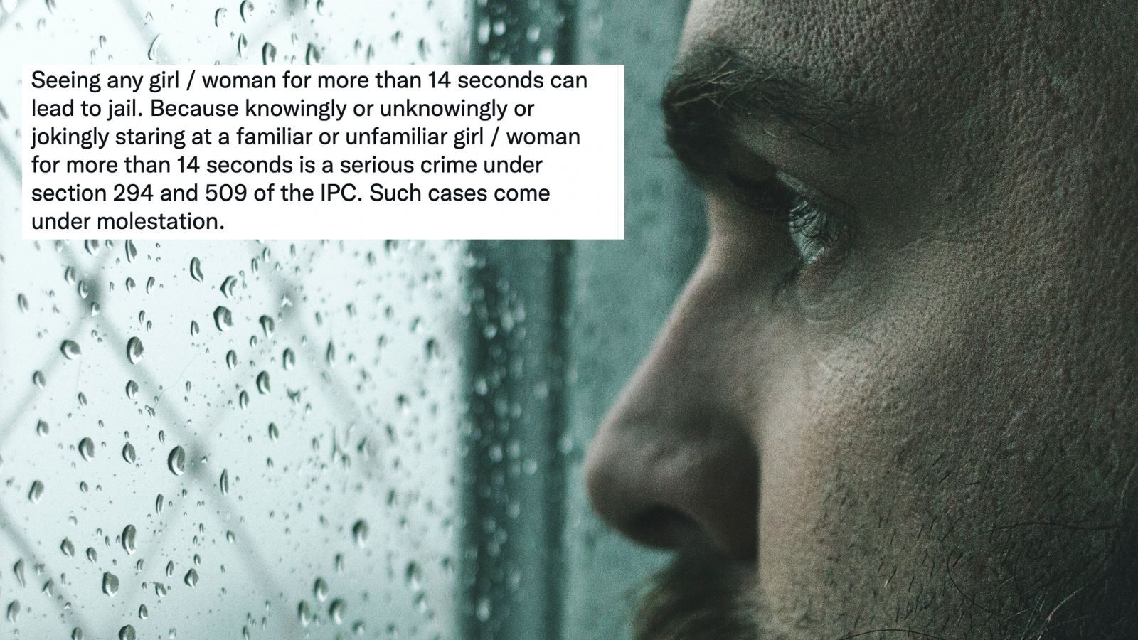 NCIB Says Men Could Be Jailed For Staring At Women for 14 Seconds And Twitter Has Thoughts ...