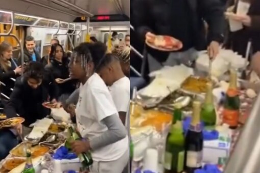 New York Subway Riders Get Treated With Thanksgiving Dinner in Train ...