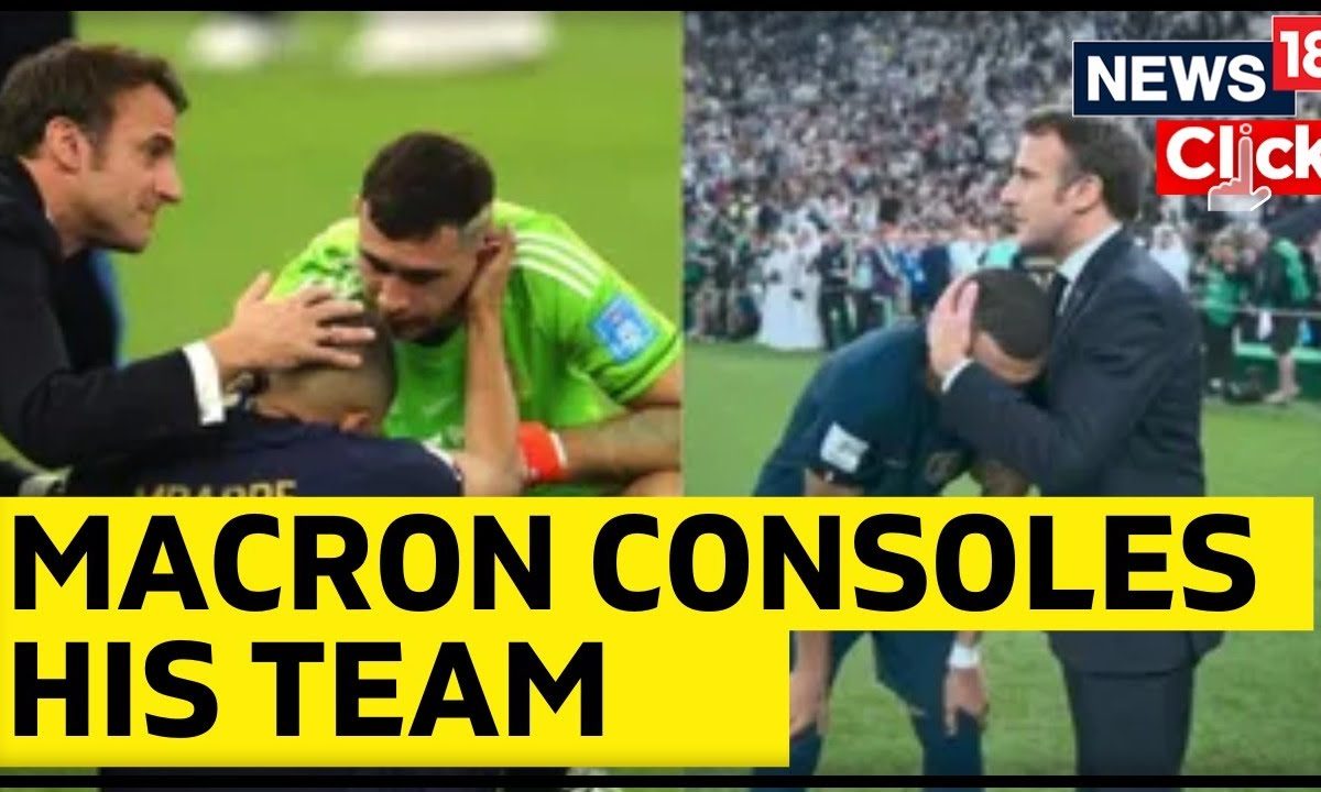 French President Emmanuel Macron Consoles French Footballers | France ...