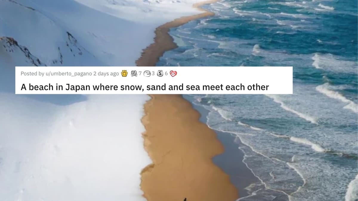 Magnificent Image of Japanese Beach Where Snow, Sand And Sea Meet Goes ...