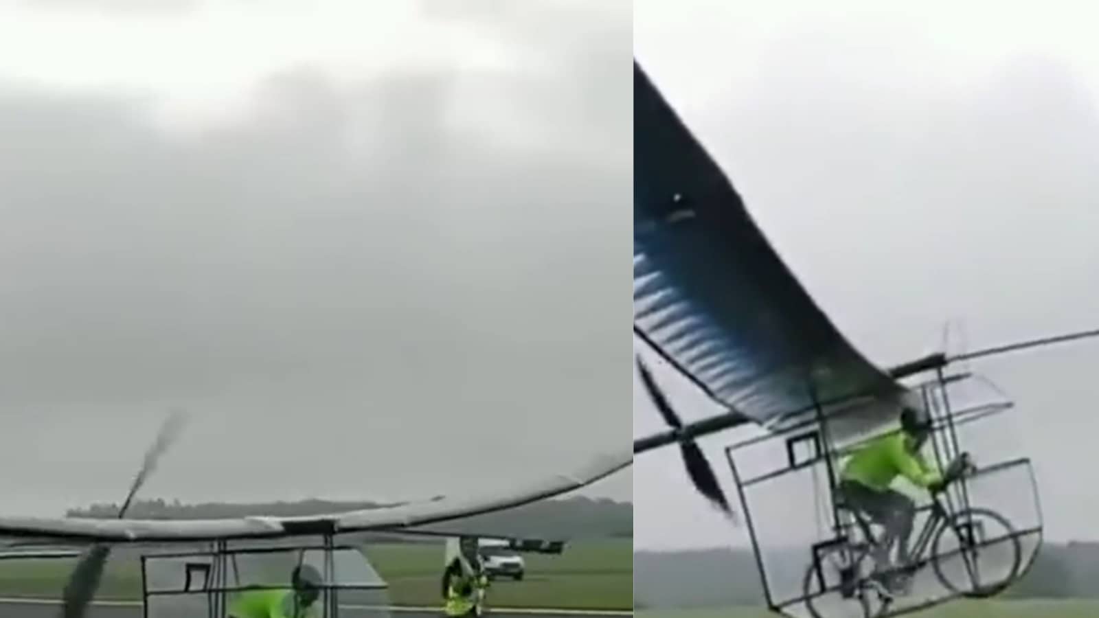 Man Tries to Fly a Plane While Riding Bicycle, Bizarre Invention Turns ...