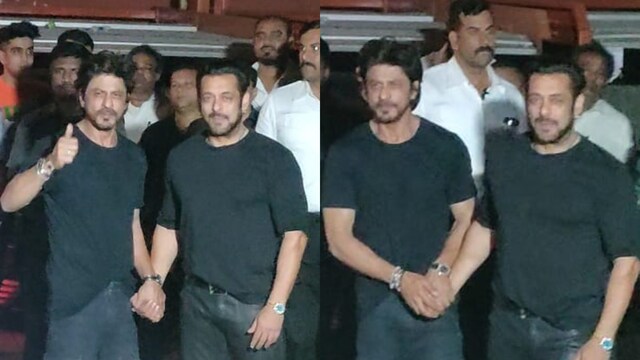 Salman Khan, Shah Rukh Hold Hands at Bhaijaan's Birthday Bash; Pathaan, Tiger Fans Go Crazy - News18