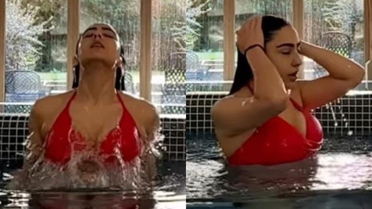 Haye Garmi! Sara Ali Khan Slips Into Red Bikini, Sets Instagram On Fire With Steamy Swimming ...