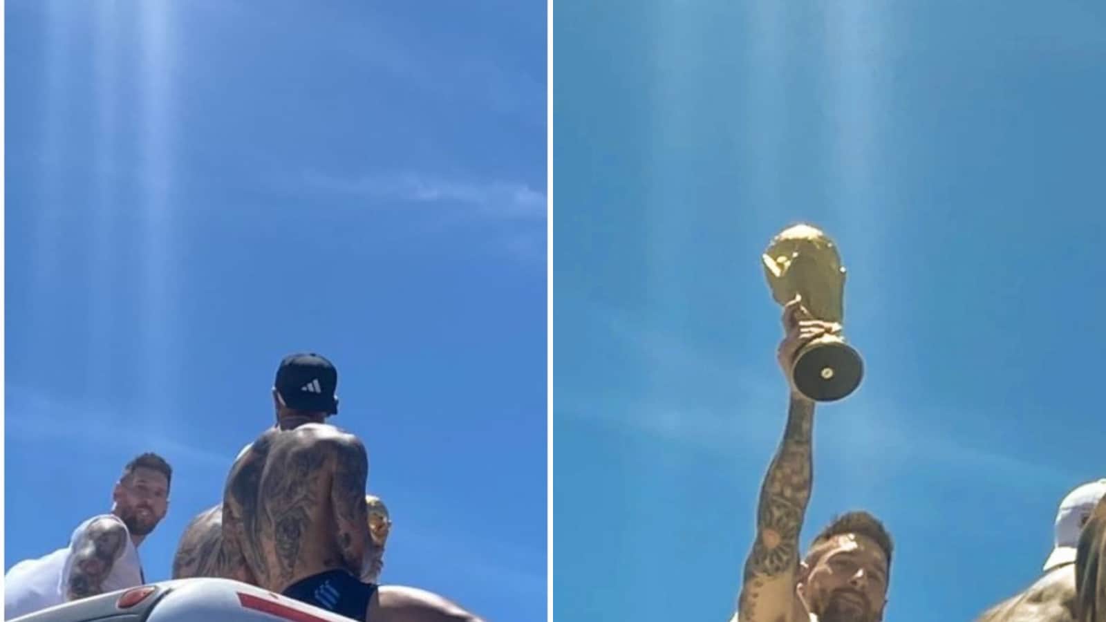 Lionel Messi Holds FIFA World Cup Trophy During Parade, Fans Point Out ...