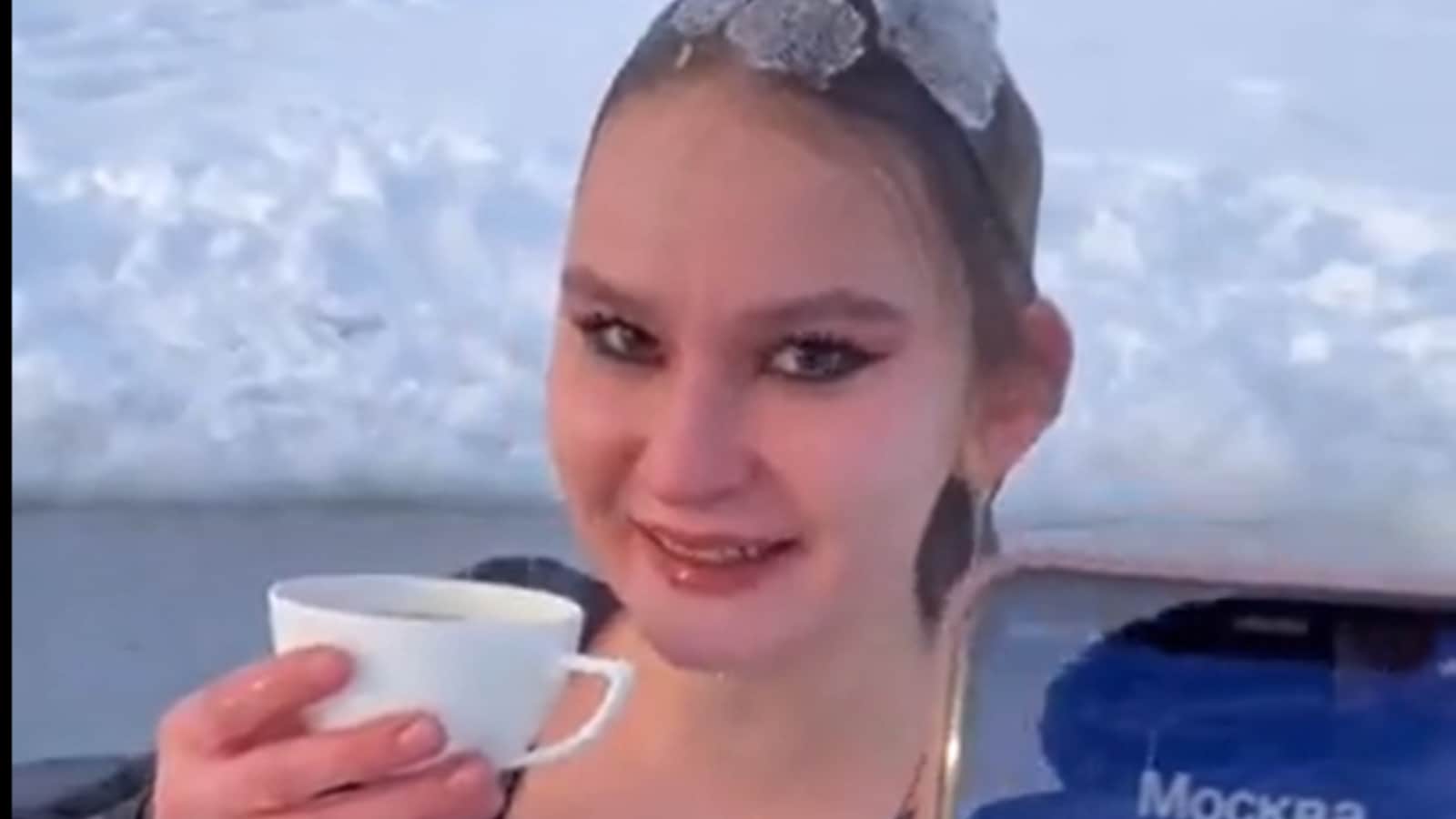 Woman Casually Takes a Dip in -27 Degree Icy Water, Then Drinks Coffee ...