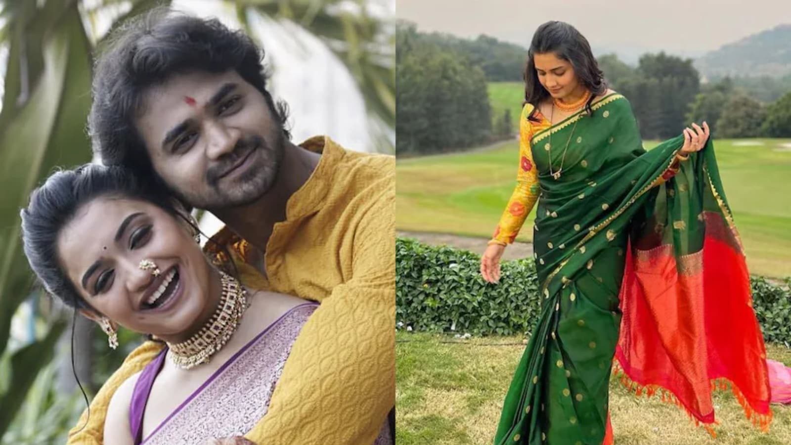 On Actress Hruta Durgule's Saree Pic, Husband Prateek Shah's Comment a ...