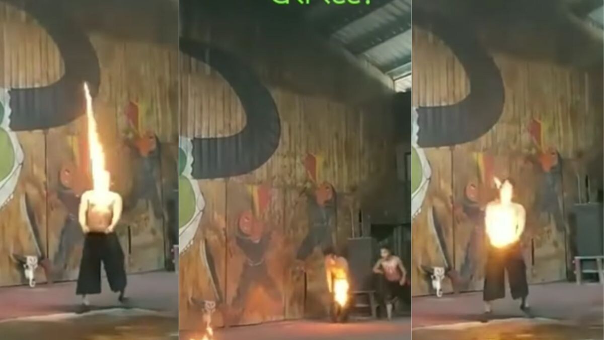 Watch: Man Finds Himself In a Fix on Stage After Fire Stunt Goes Wrong ...