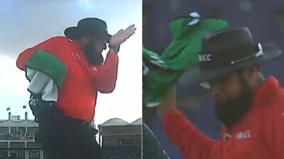 Umpire Aleem Dar Gets Angry After Being Hit by the Ball, Babar Azam ...